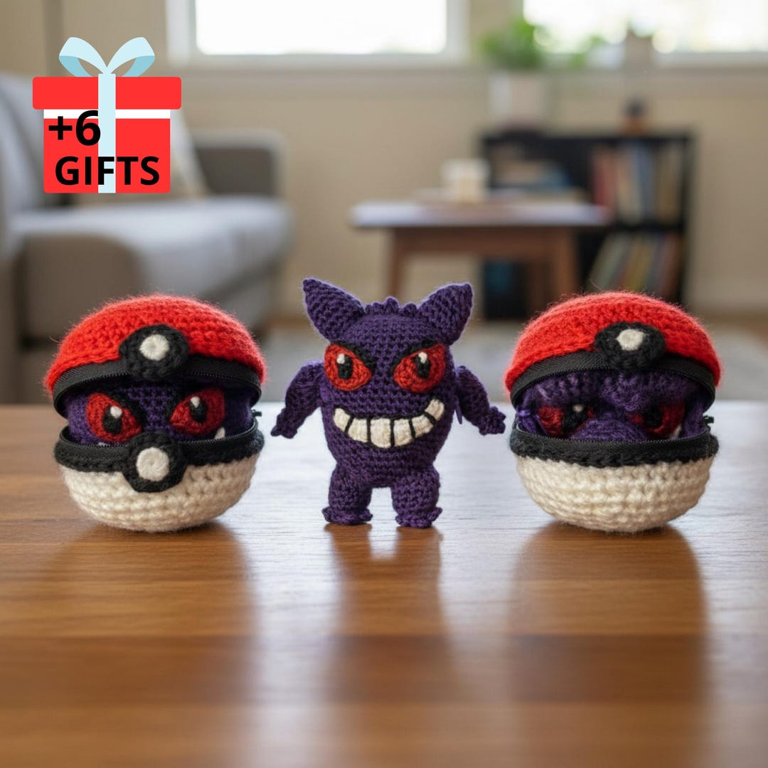 Modèle Gengar au crochet, modèle Gengar amigurumi, peluche fantôme au ...