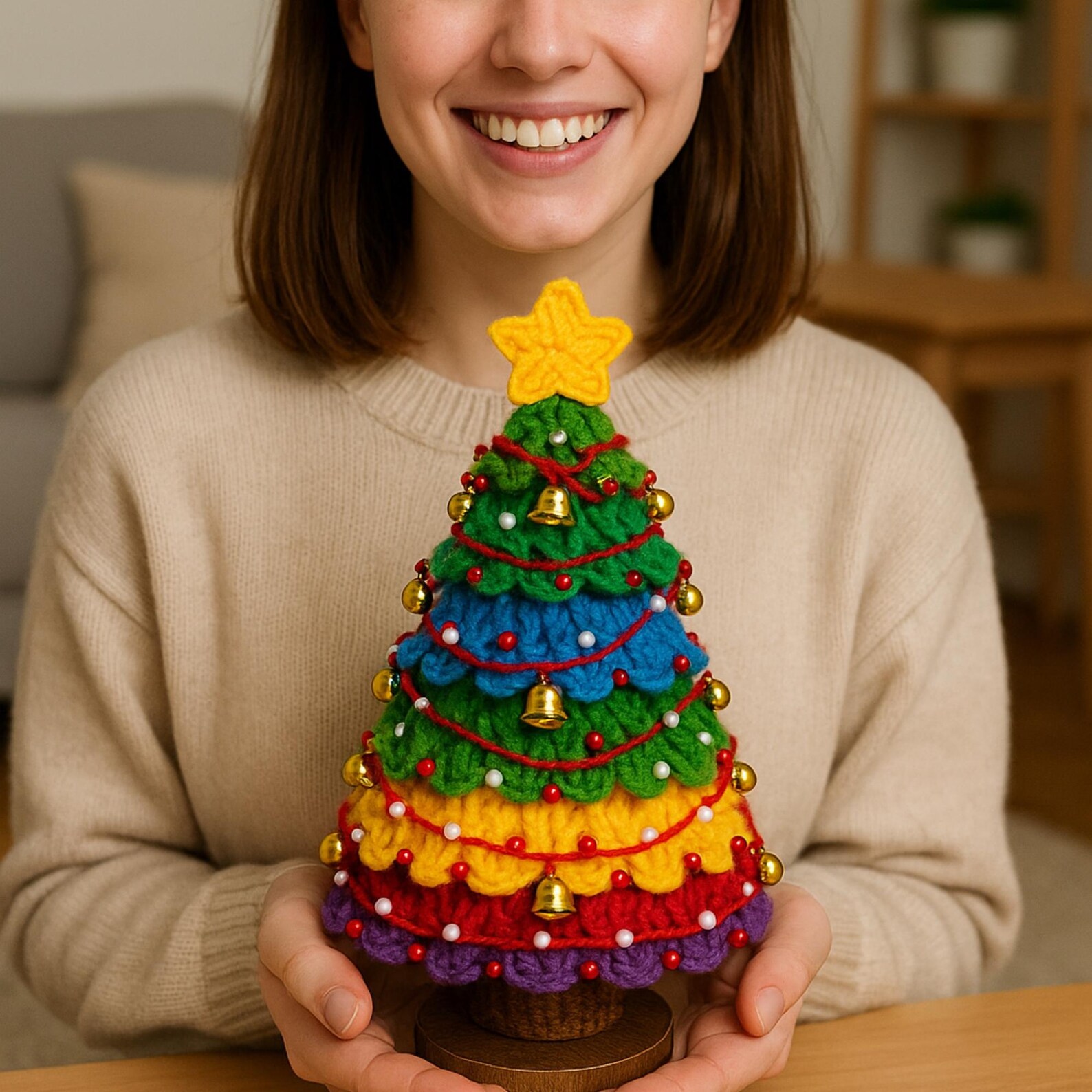 Festive Crochet Pattern: Make Your Own Mini Christmas Tree | Digital ...