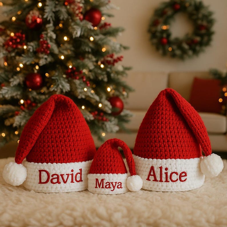 Crochet Santa Hat Pattern – Christmas Crochet PDF Tutorial, Easy DIY ...