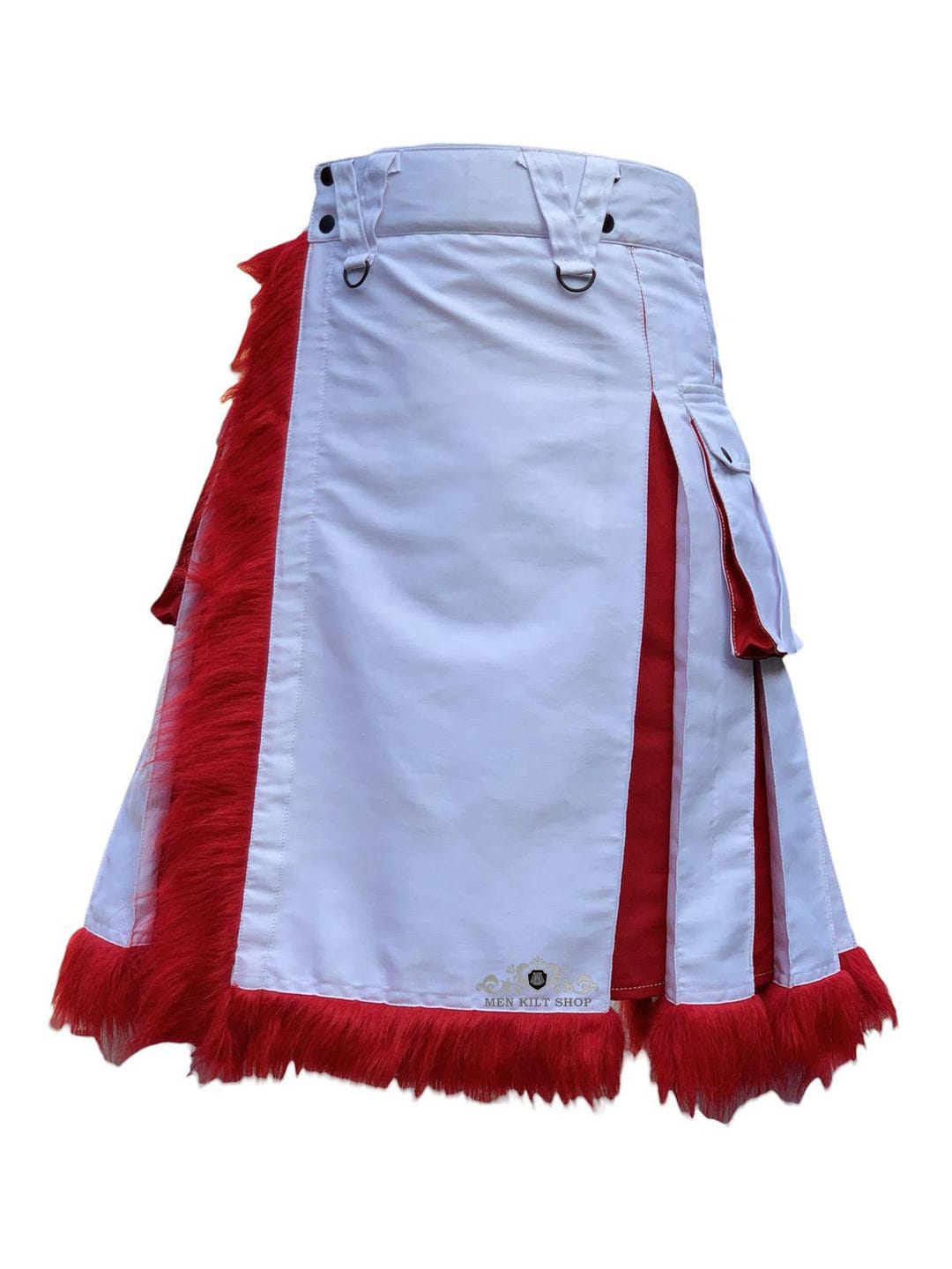 Scottish Christmas Kilt Vintage Santa Claus Kilts for Men White Color ...