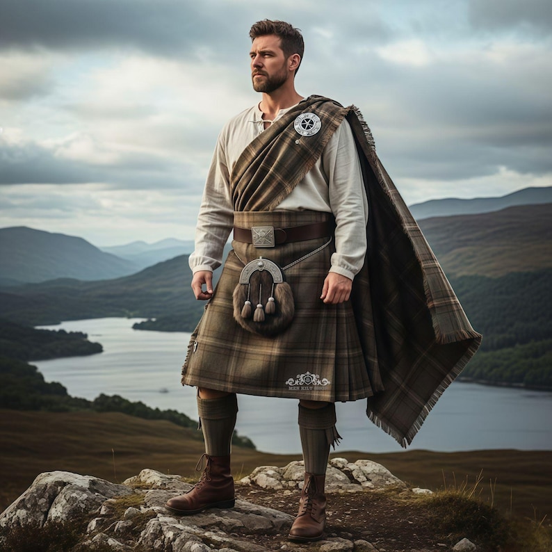 Men’s Scottish Traditional Great Kilt 16th Century Scottish Great Kilt ...