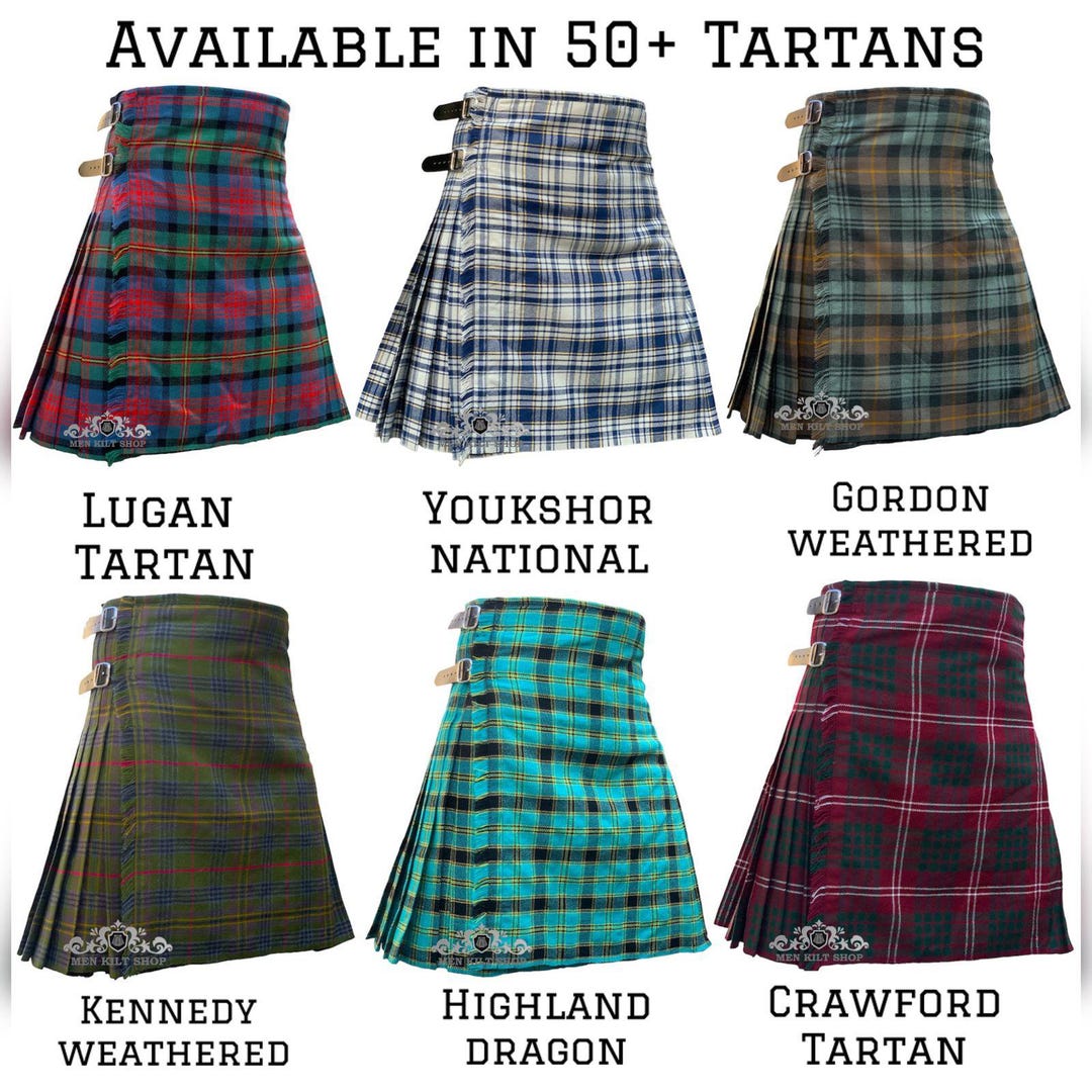 Men's Scottish 8 Yard Tartan Kilt | Traditional Scottish Tartan Kilt ...