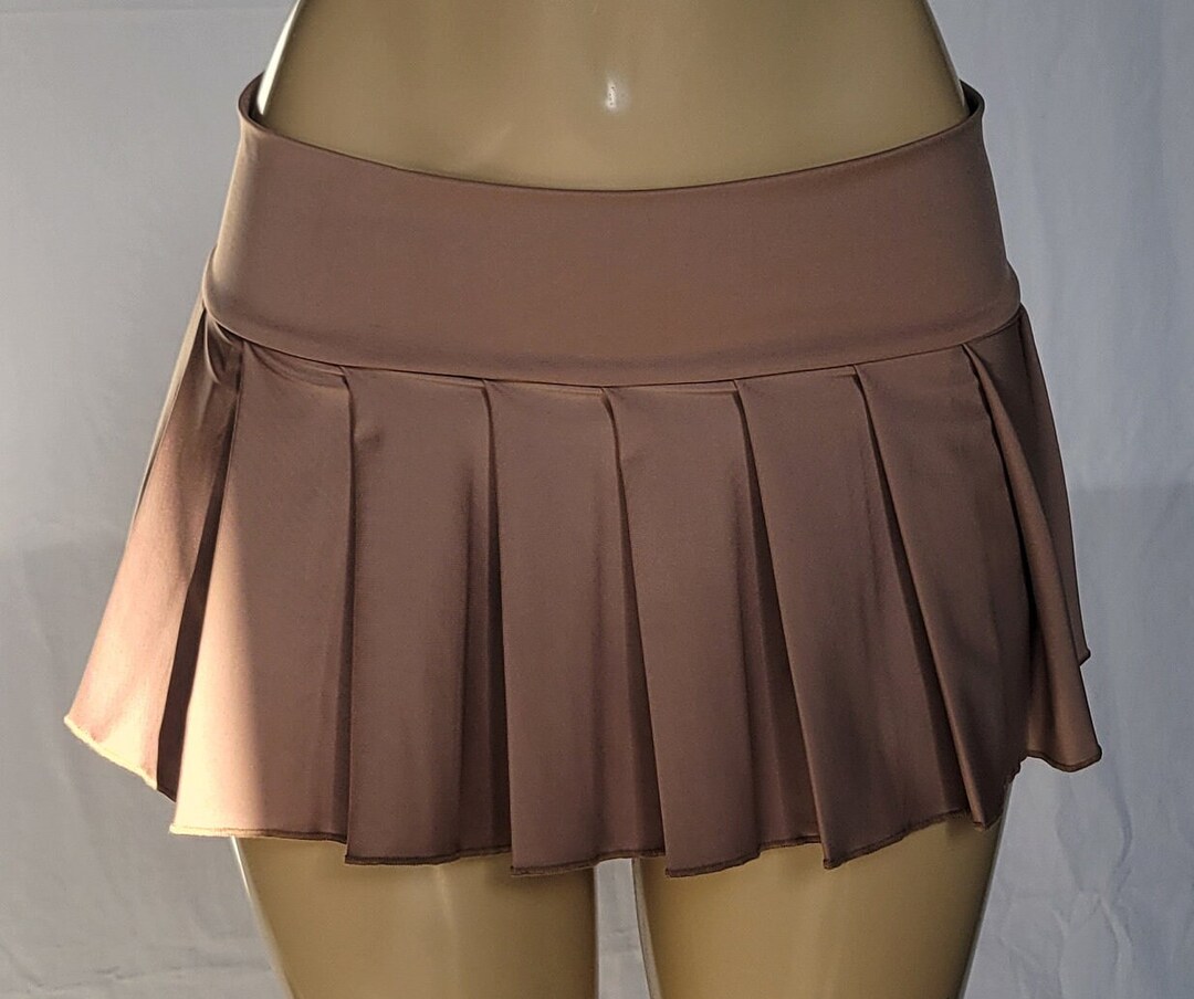 MICRO MINI Spandex Skirt Plaid Pleated (sandy) - Etsy