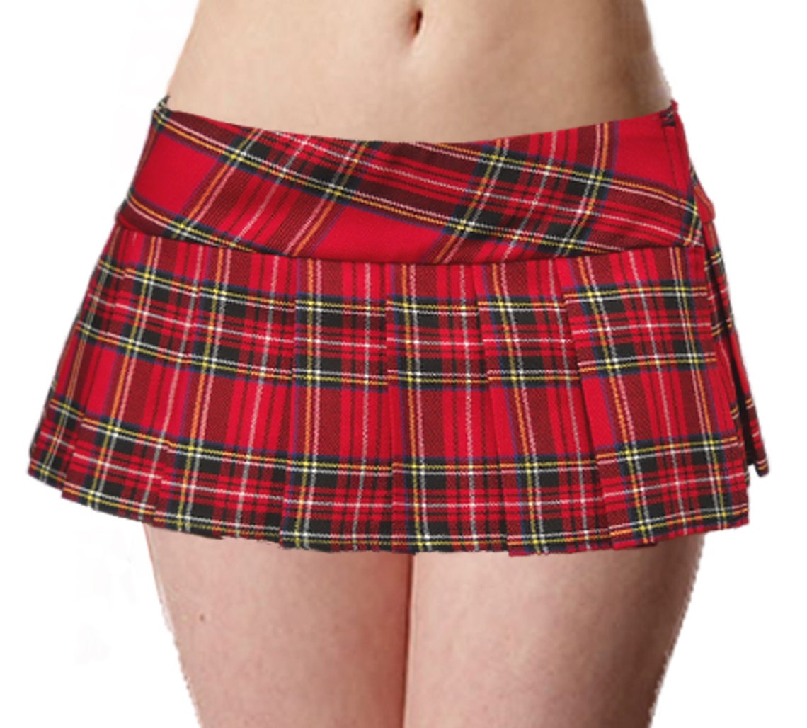 MICRO MINI Skirt Plaid Pleated redstewart - Etsy