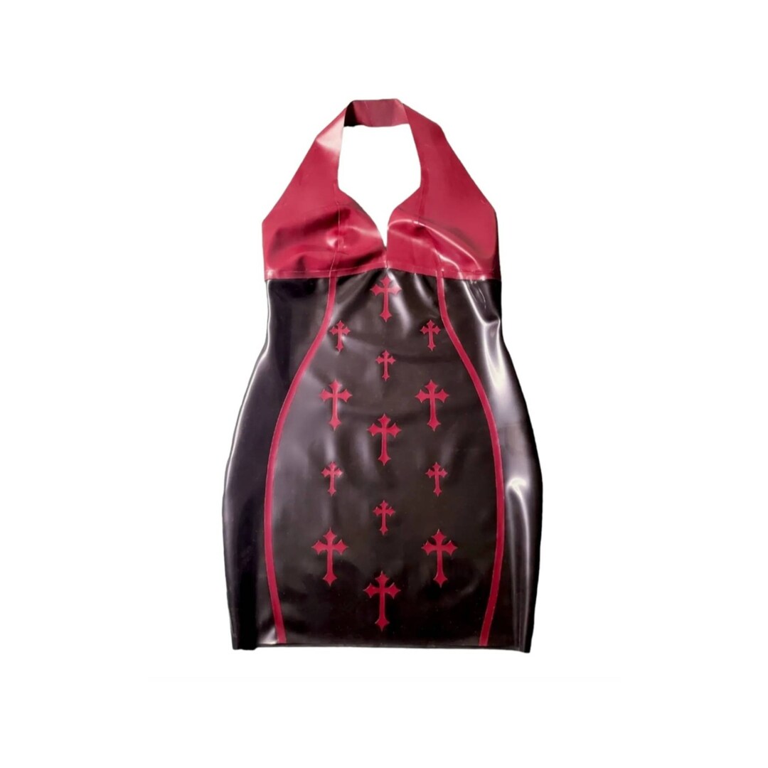 Latex Cross Applique Dress - Etsy