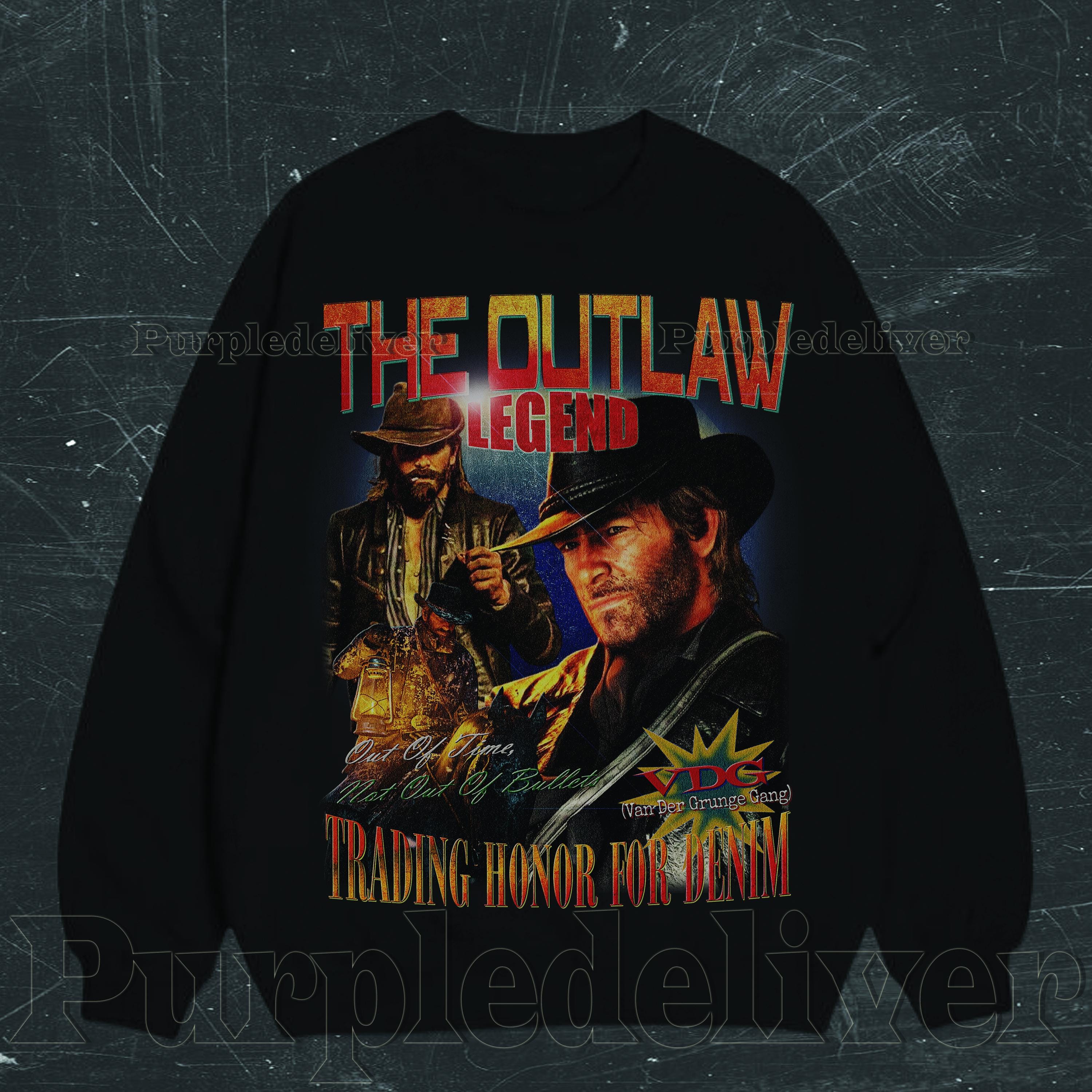 Graphic Vintage T-shirt, the Outlaw Legend Streetwear Shirt, 90s ...