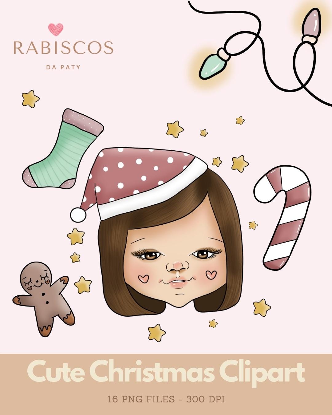 Cute Christmas Clipart Set - Printable Christmas PNG Files - Etsy