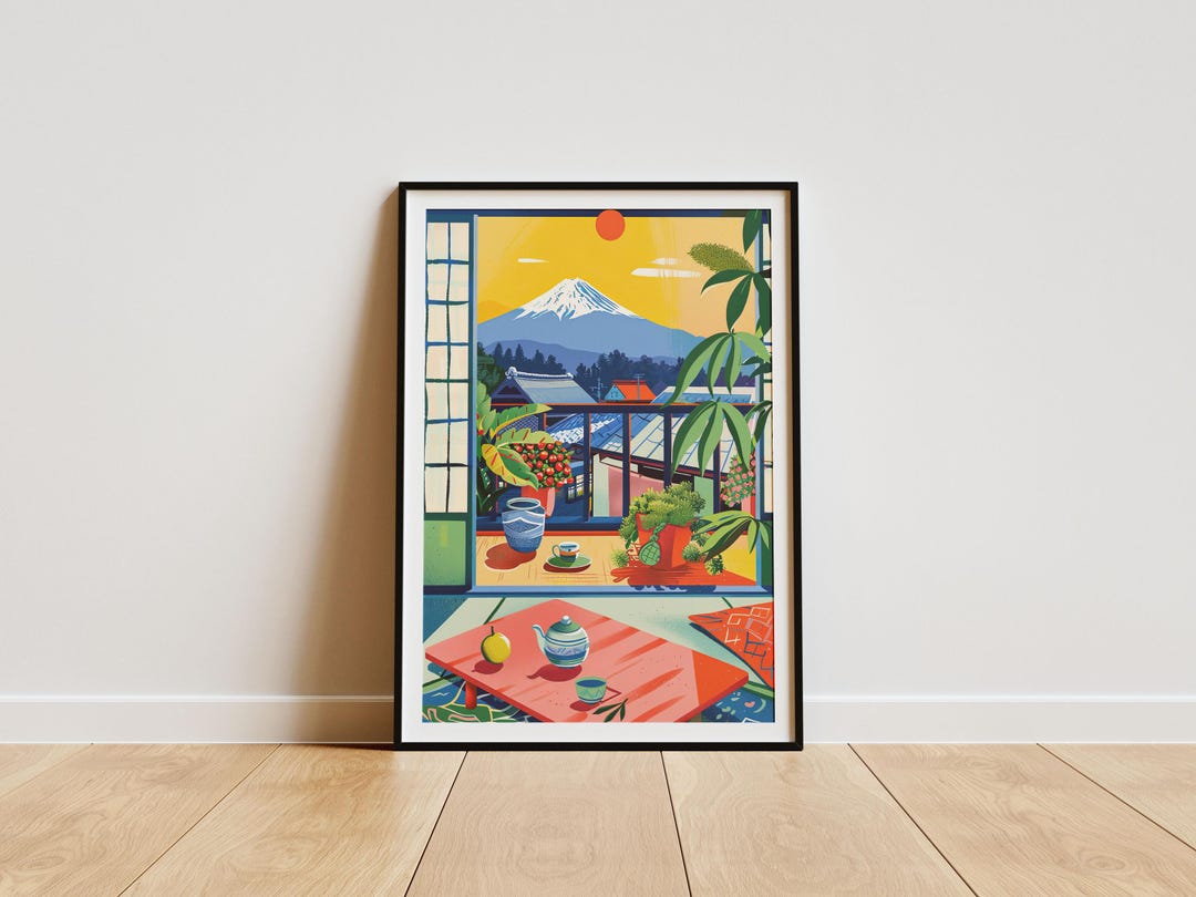 Japanese Interior With Mount Fuji – Matisse-inspired Fine Art Print ...