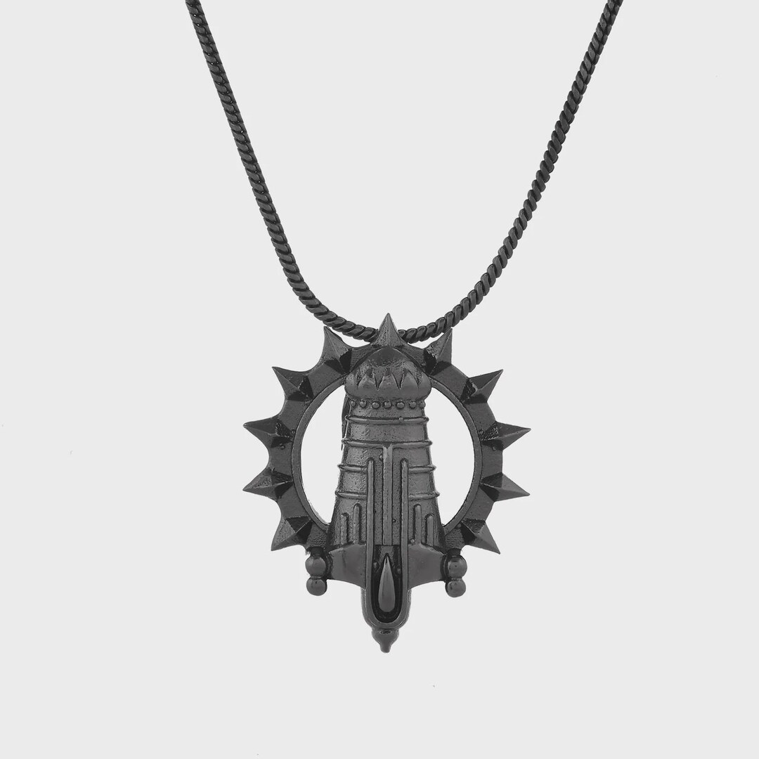 Black Plated Trishul, Shivling Locket for Men Black Onyx Style Lord ...