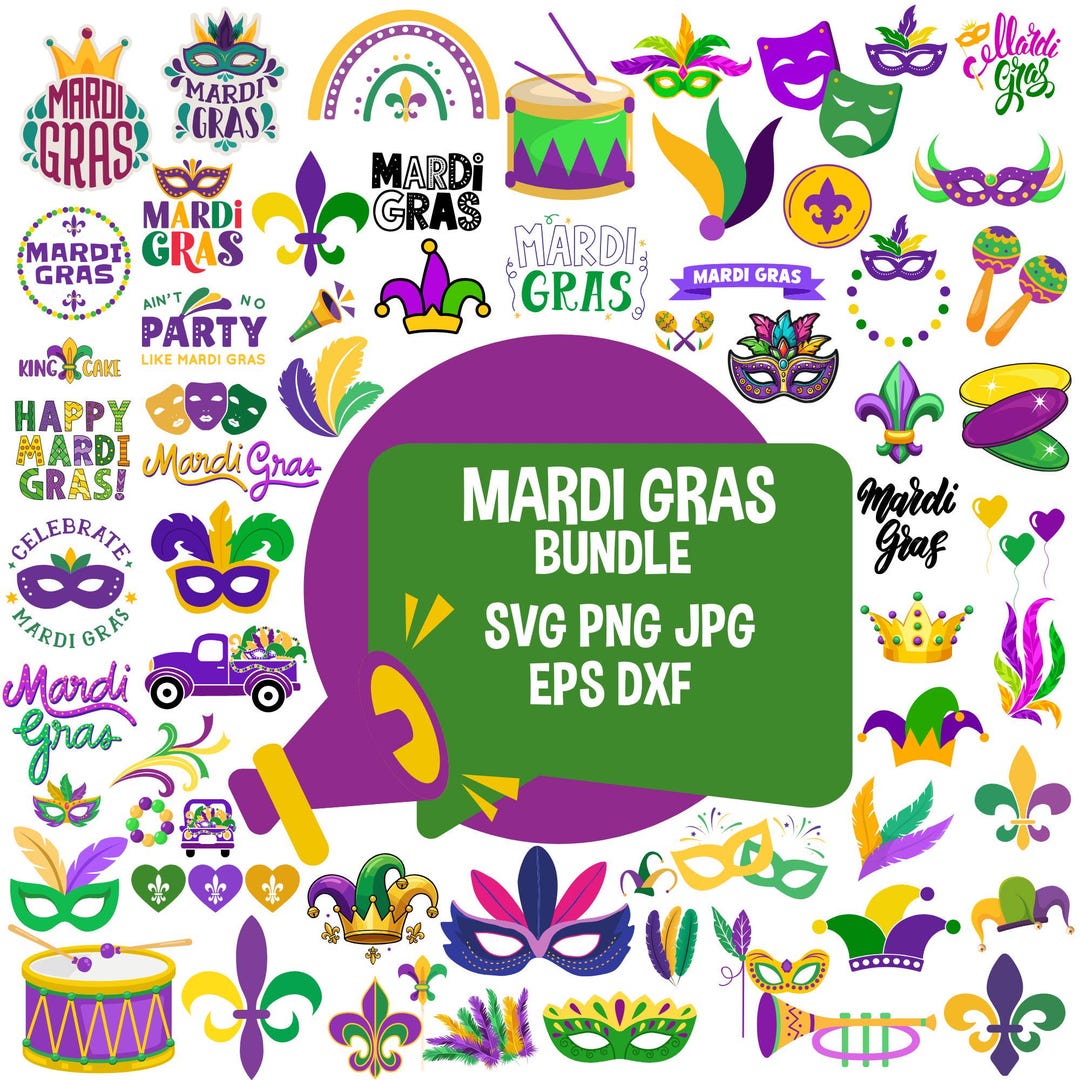 Mardi Gras SVG Mega Bundle, Carnival Mask Clipart (digital Download) - Etsy