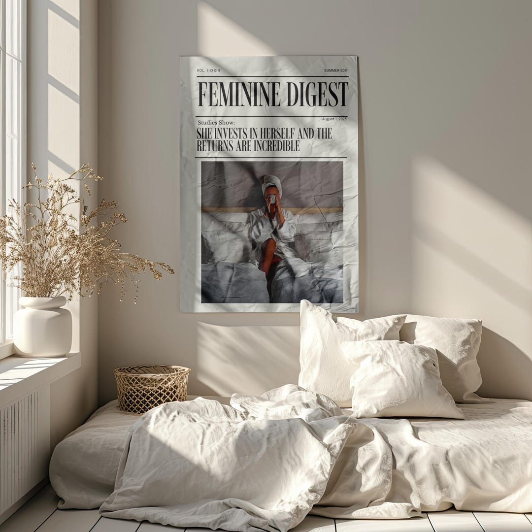 Self Investment Newspaper Print: She Invests in Herself Quote (digital ...