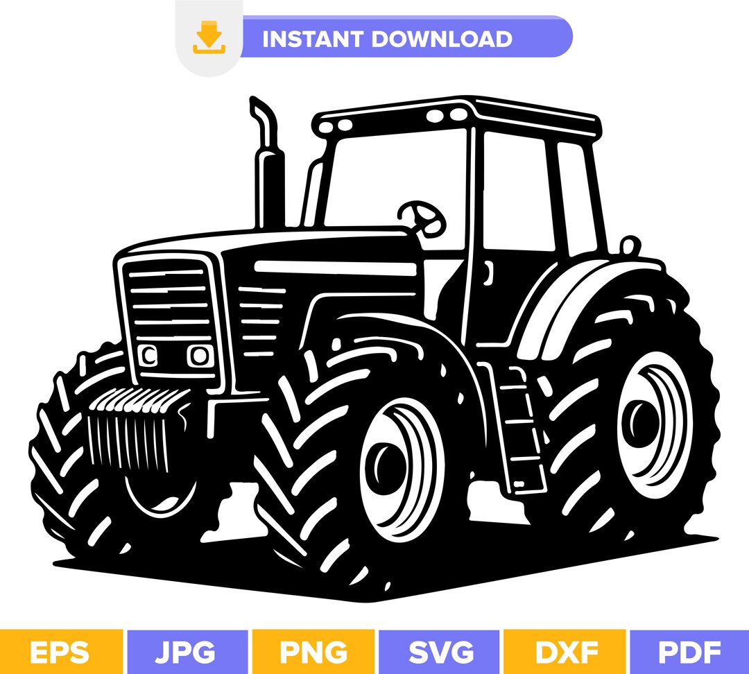 Old Tractor SVG File, Farm Silhouette DXF, Agricultural Laser Cut File ...