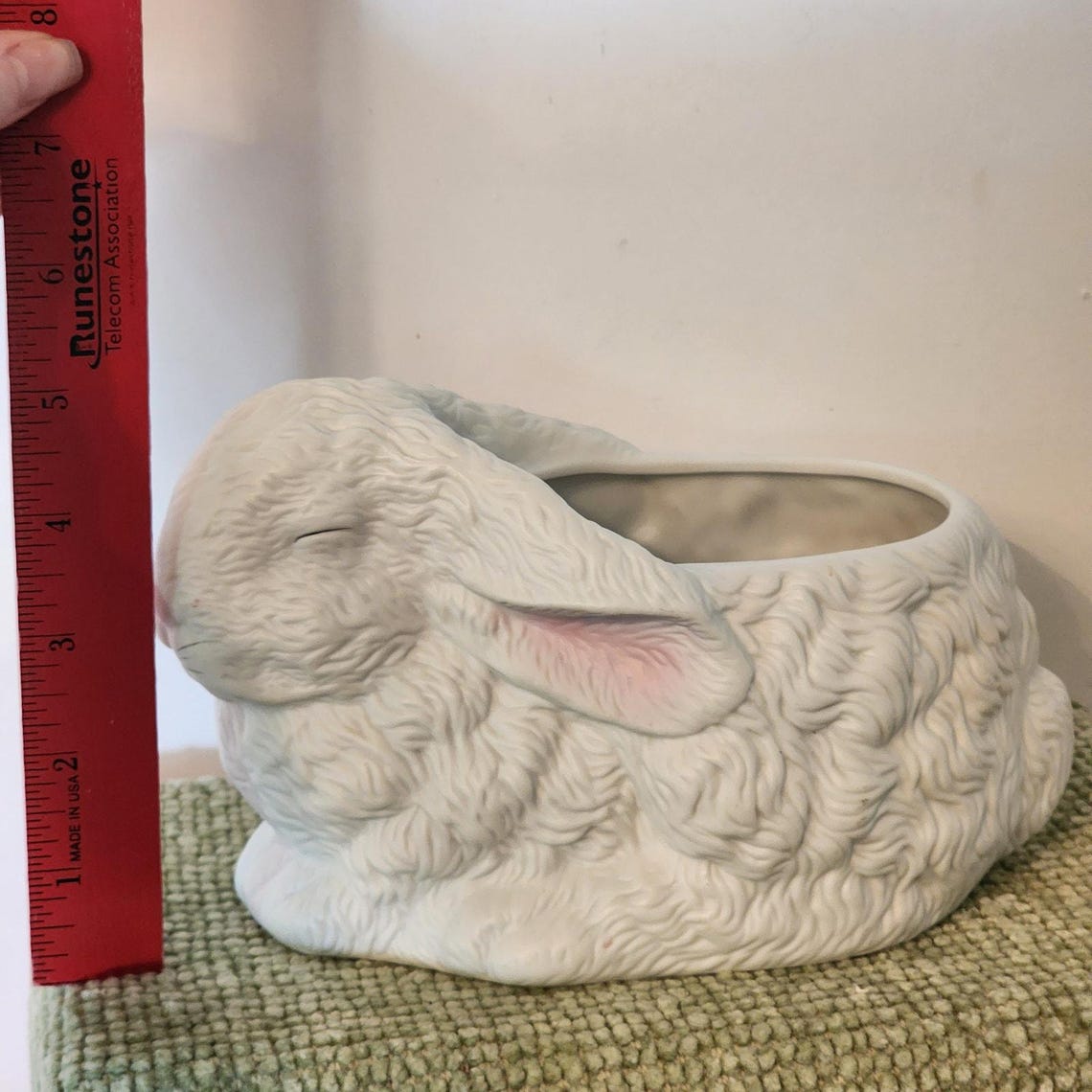 Vintage 1987 FTDA Taiwan White Bunny Rabbit Planter Figurine Easter ...