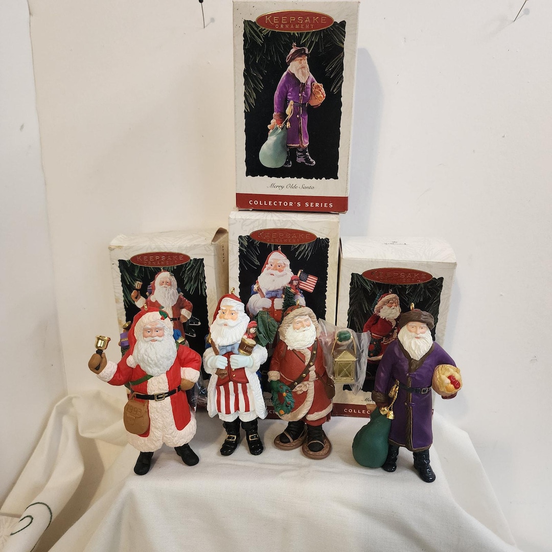 Hallmark Merry Olde Santa Ornaments Lot of 4 W/ Boxes 1990s Collector ...