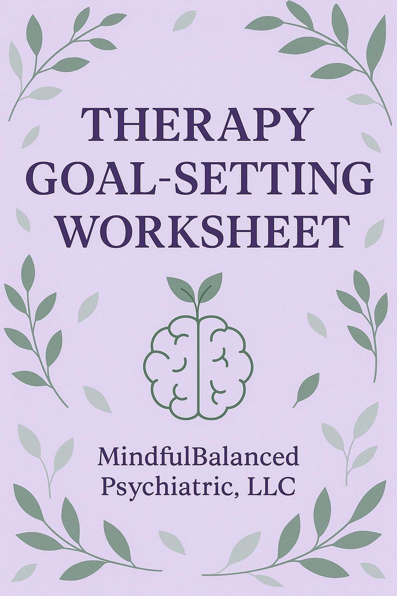 Therapy Goal-setting Worksheet - Etsy