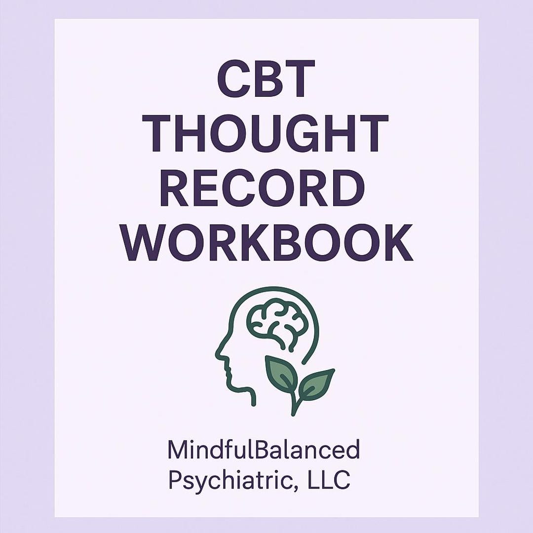 CBT Thought Record Sheet - Etsy