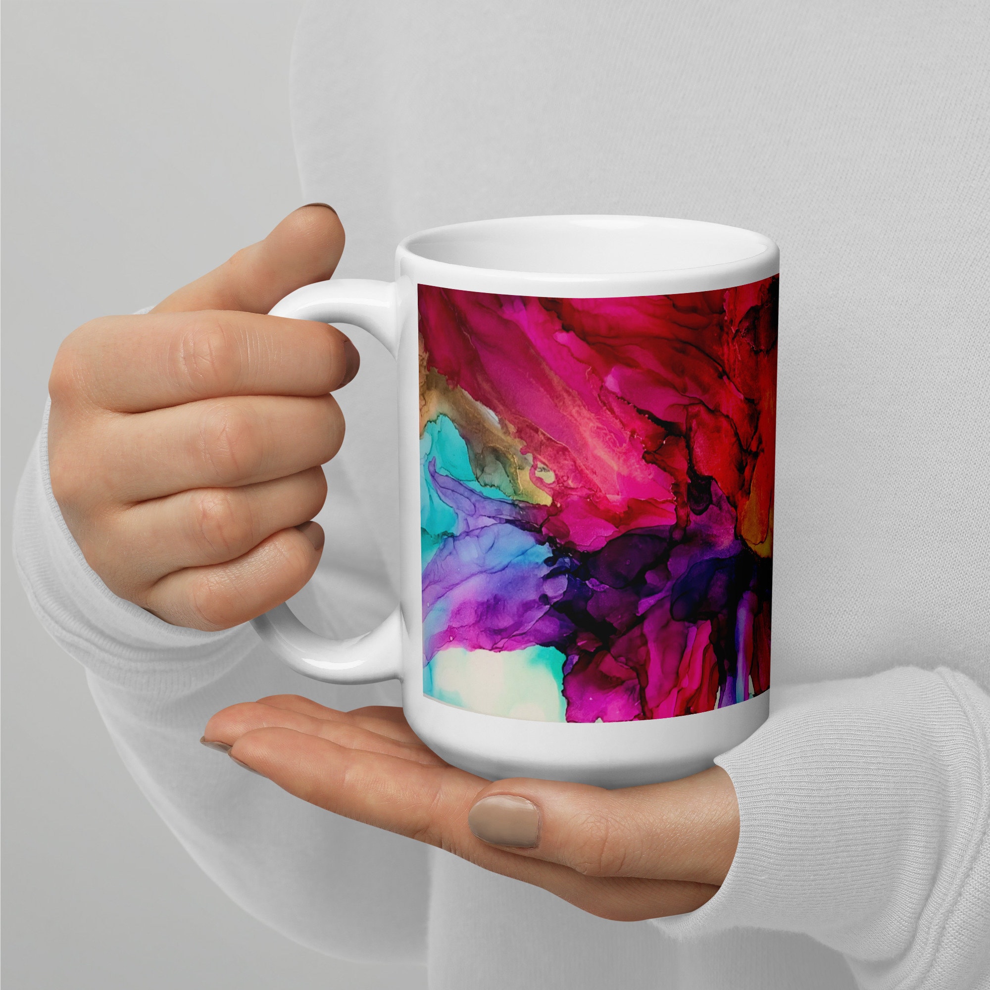 Glossy Sublimated Art Mug, Abstract Art Coffee Mug, Original Art Coffee ...