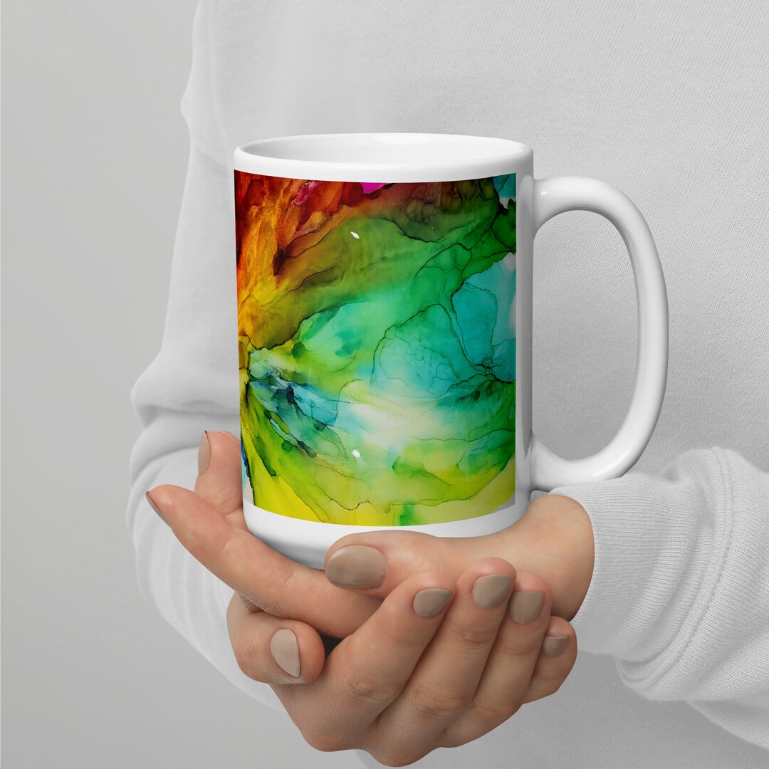Glossy Sublimated Art Mug, Abstract Art Coffee Mug, Original Art Coffee ...
