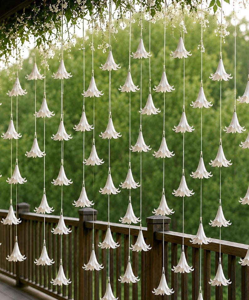 DIY 10pcs White Lily Flower Hanger for Wedding Aisle Decor, Flower ...