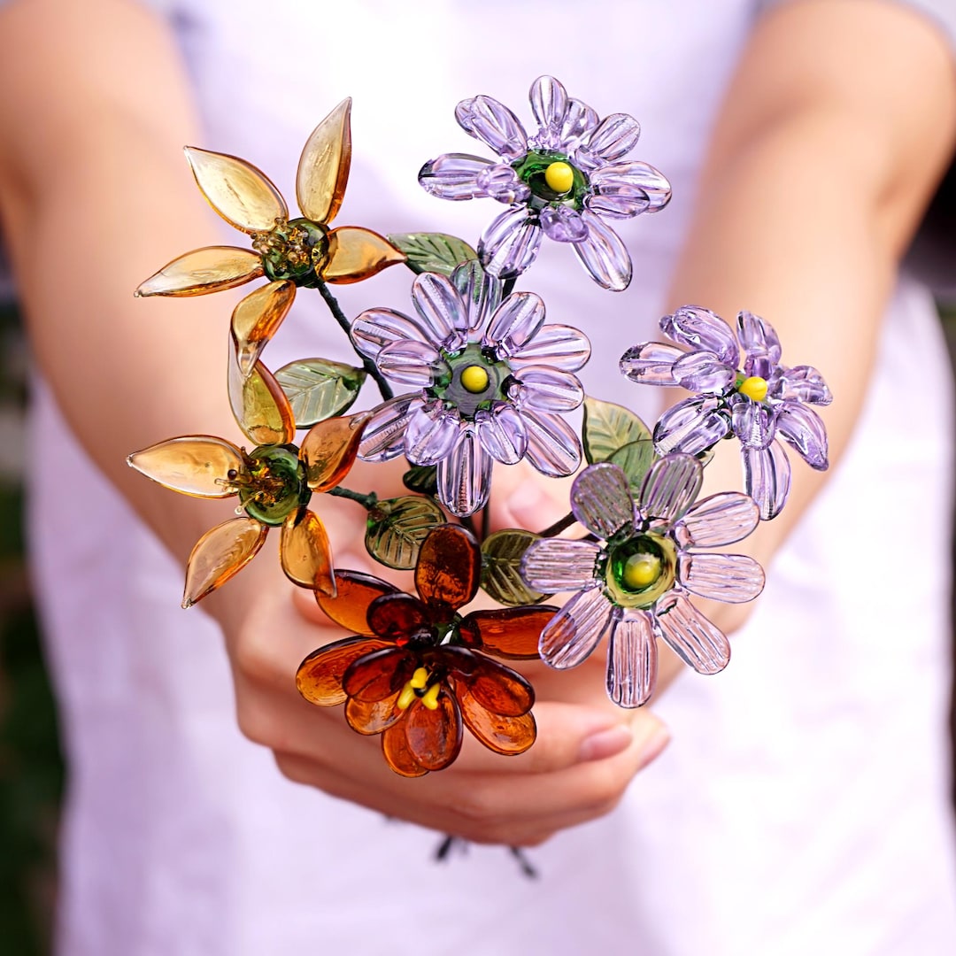 Handmade Glass Flowers, Birthflower Gift, Birth Month Flower, Lily of ...