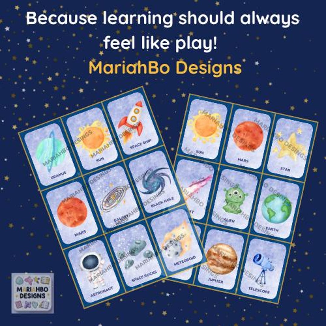 Space Bingo for Kids – Printable STEM Activity | Outer Space Theme ...