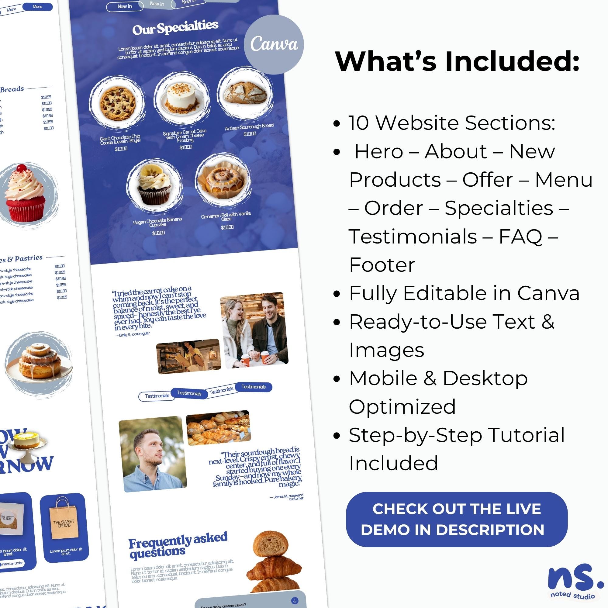 Bakery Website Template Canva: Editable Pastry & Cake Shop Design - Etsy