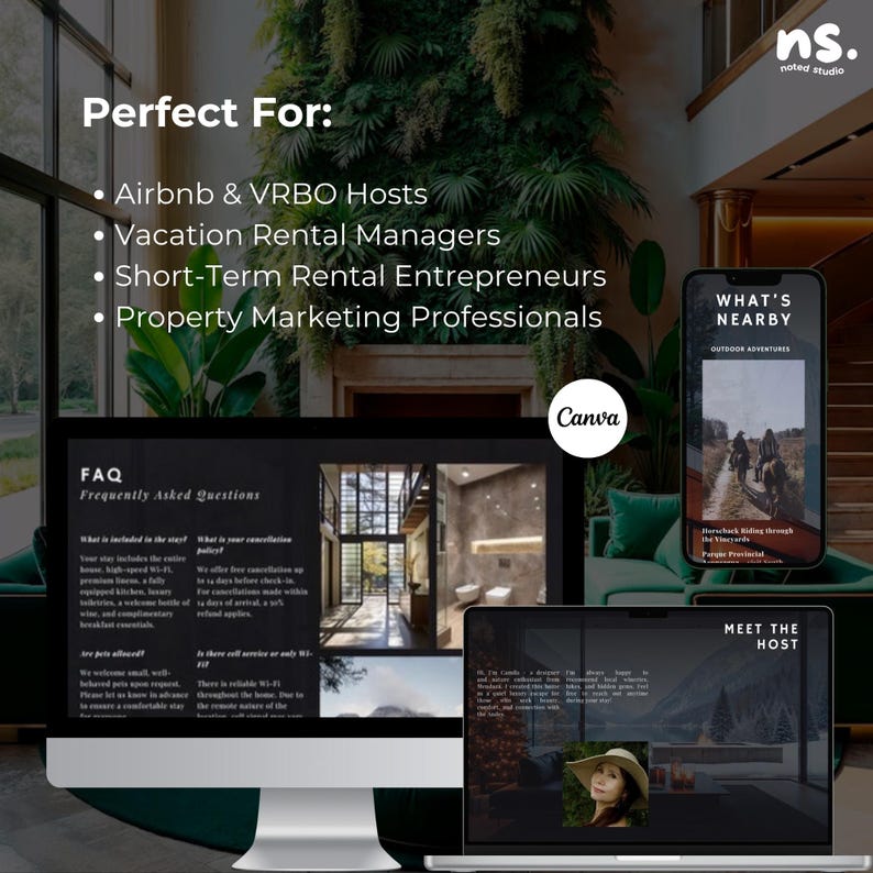Airbnb Website Template Canva: Vacation Rental Landing Page - Etsy