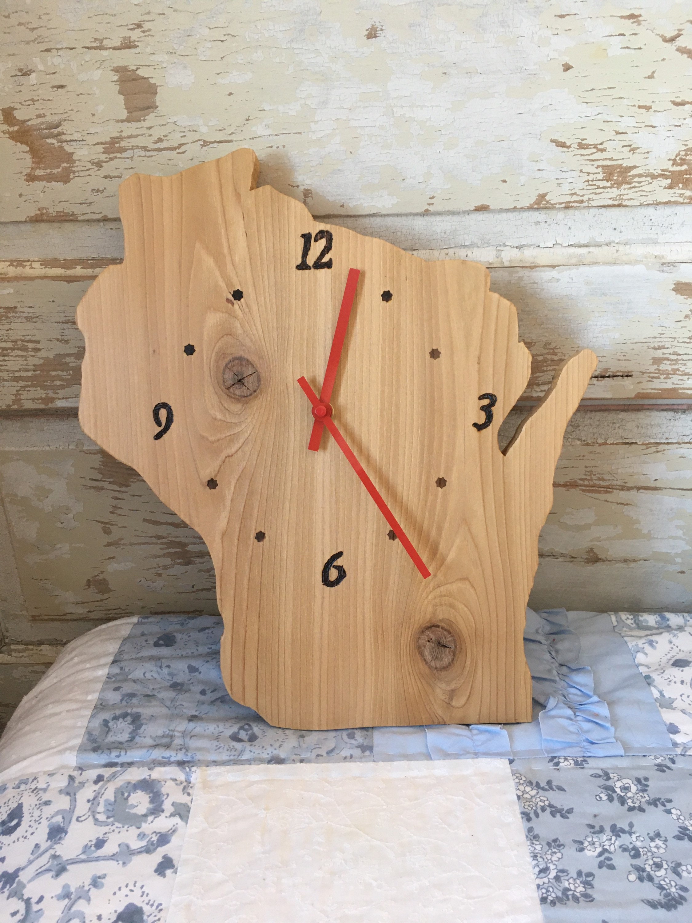 Rustic Wisconsin Clock - Etsy