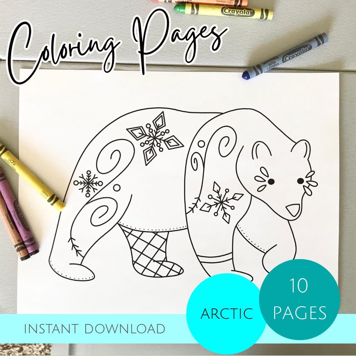Arctic Animal Coloring Pages Relaxing Adult Coloring Sheets Printable ...