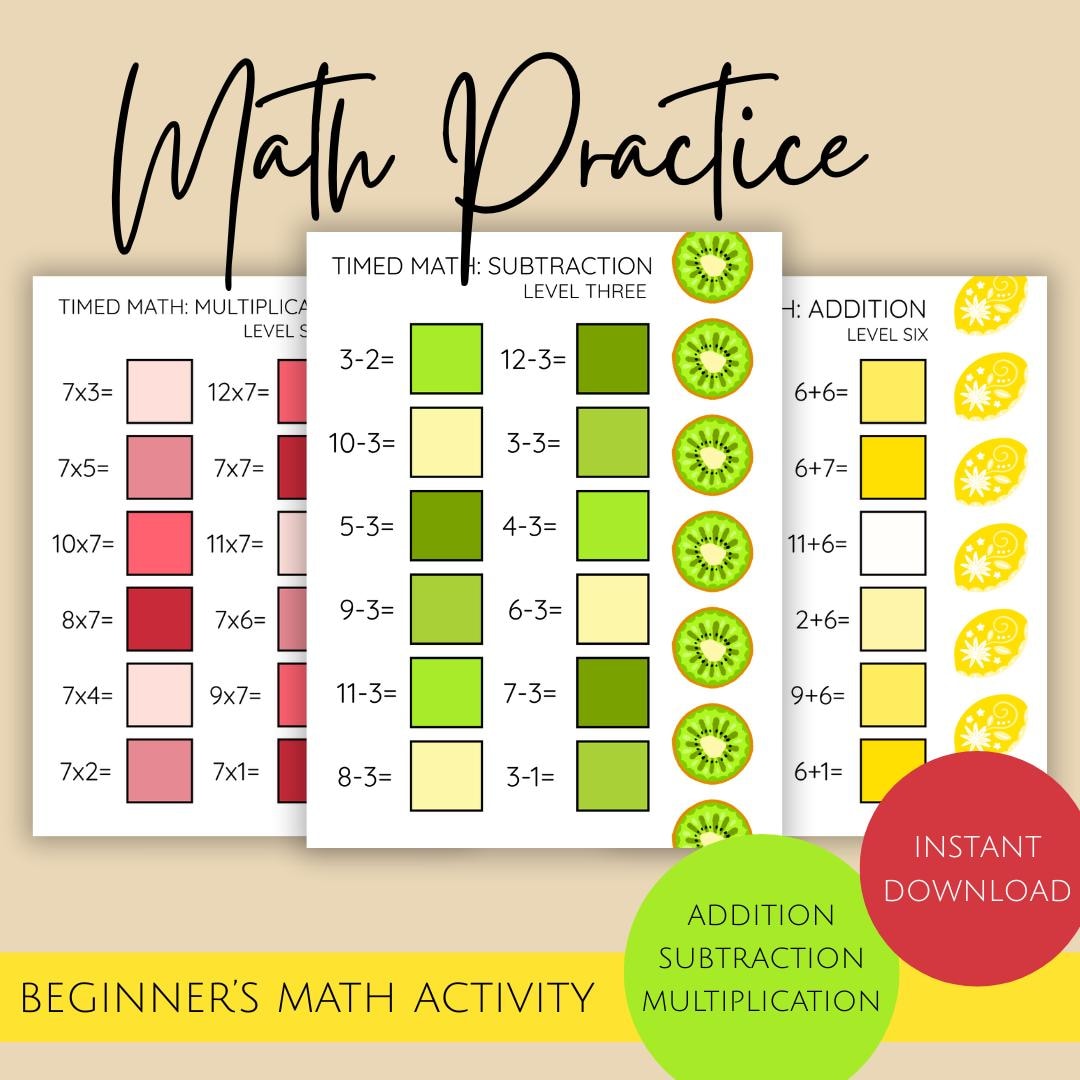 Early Education Math Game: Printable Practice Worksheets for Beginner ...