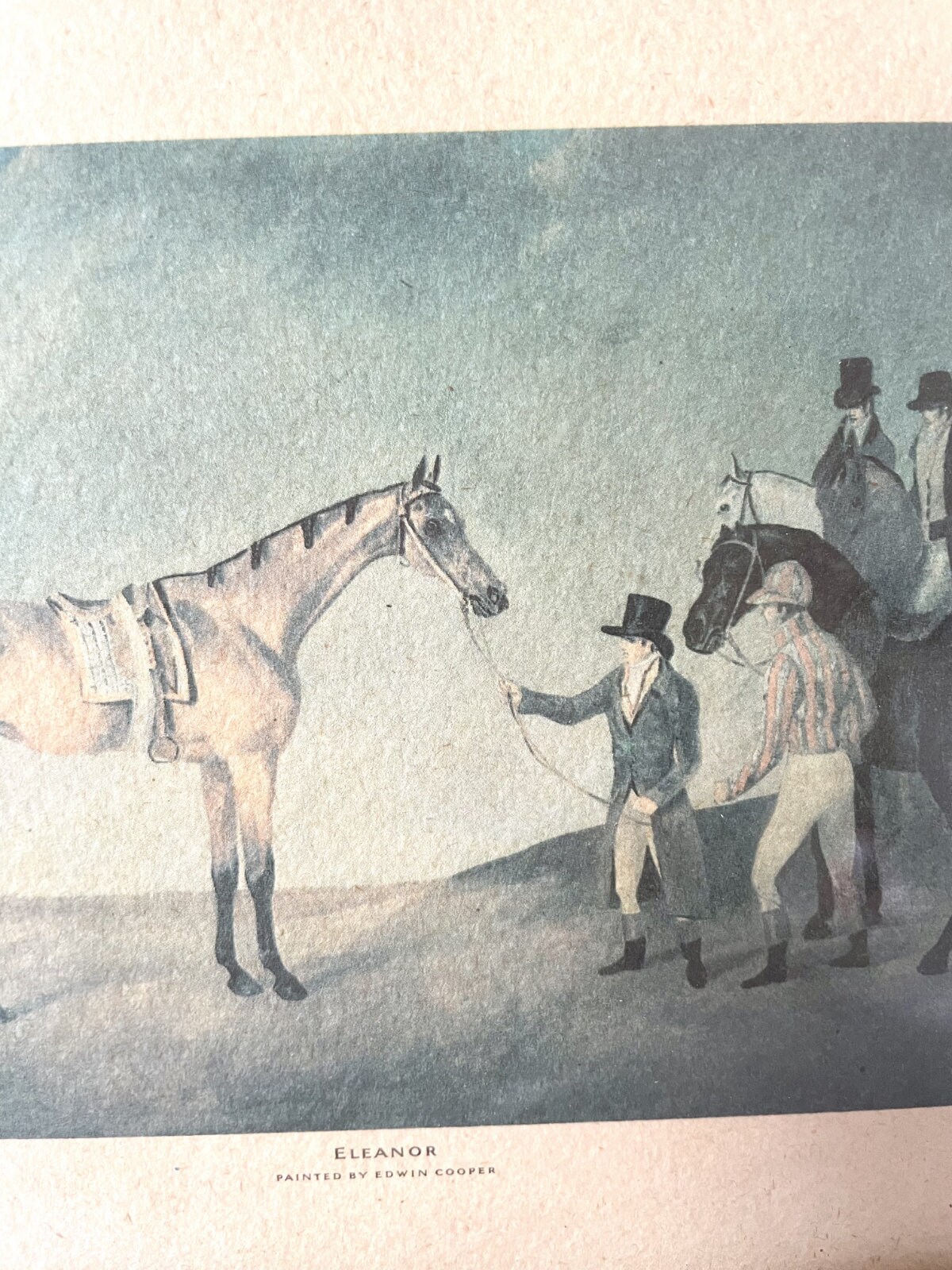 Vintage Race Horse Print With Gold Wooden Frame, Eleanor Painted by ...