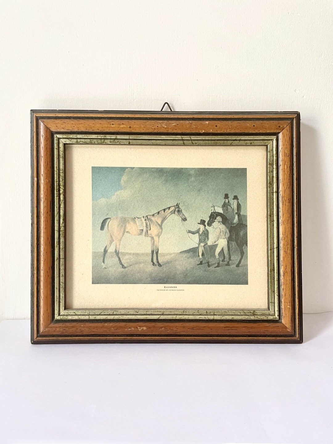 Vintage Race Horse Print With Gold Wooden Frame, Eleanor Painted by ...