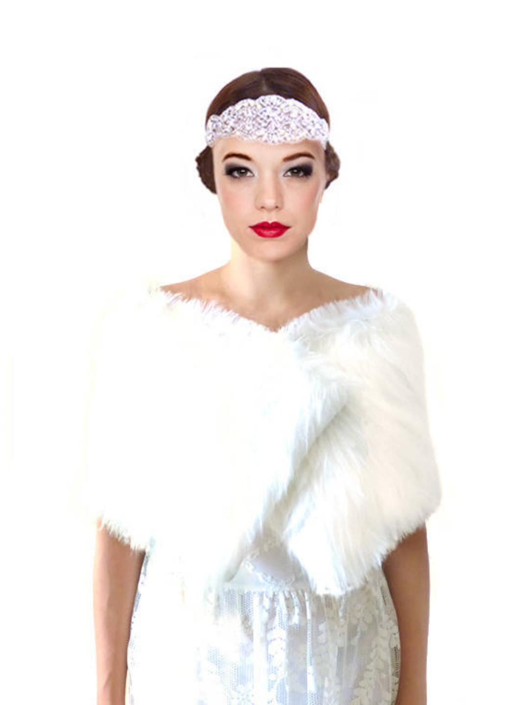 Bridal Bolero Wedding Bolero Shawl Capelet Stole White Pink Ivory Faux ...