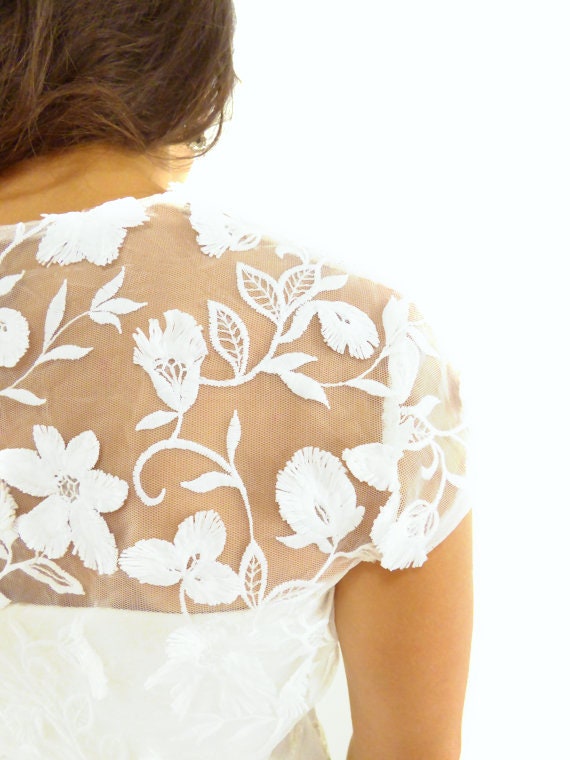 Bridal Bolero Wedding Bolero French White Bolero Romantic Boho Cottage ...