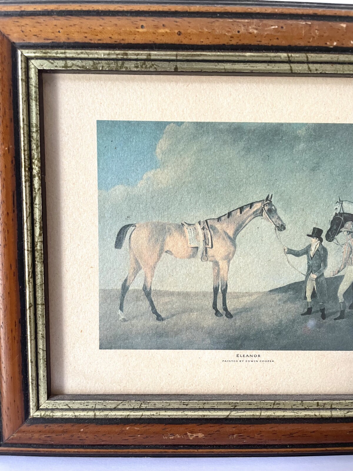 Vintage Race Horse Print With Gold Wooden Frame, Eleanor Painted by ...
