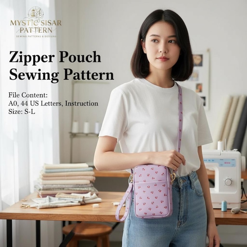 Zipper Pouch Sewing Pattern PDF | Quilted Box Pouch | Double Zipper Bag ...