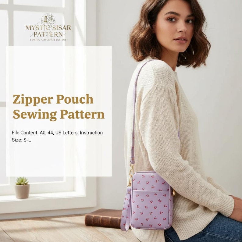 Zipper Pouch Sewing Pattern PDF | Quilted Box Pouch | Double Zipper Bag ...