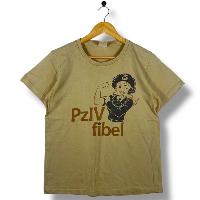 GIRLS Und PANZER Pz IV Fibel Anime Graphic Faded Tee Shirt Large Size ...