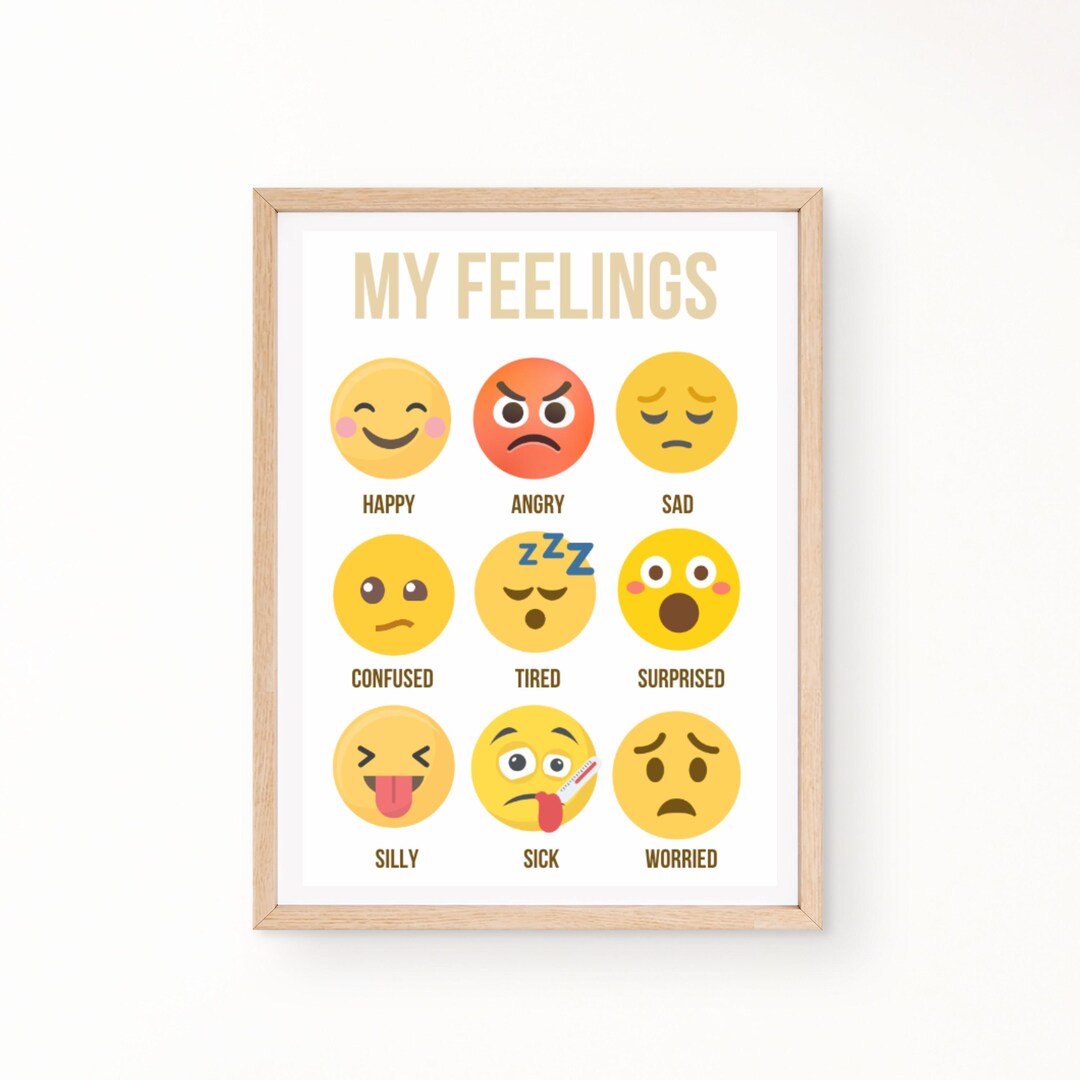 Printable Emotion Faces Chart for Kids – Feelings Poster for Calm ...