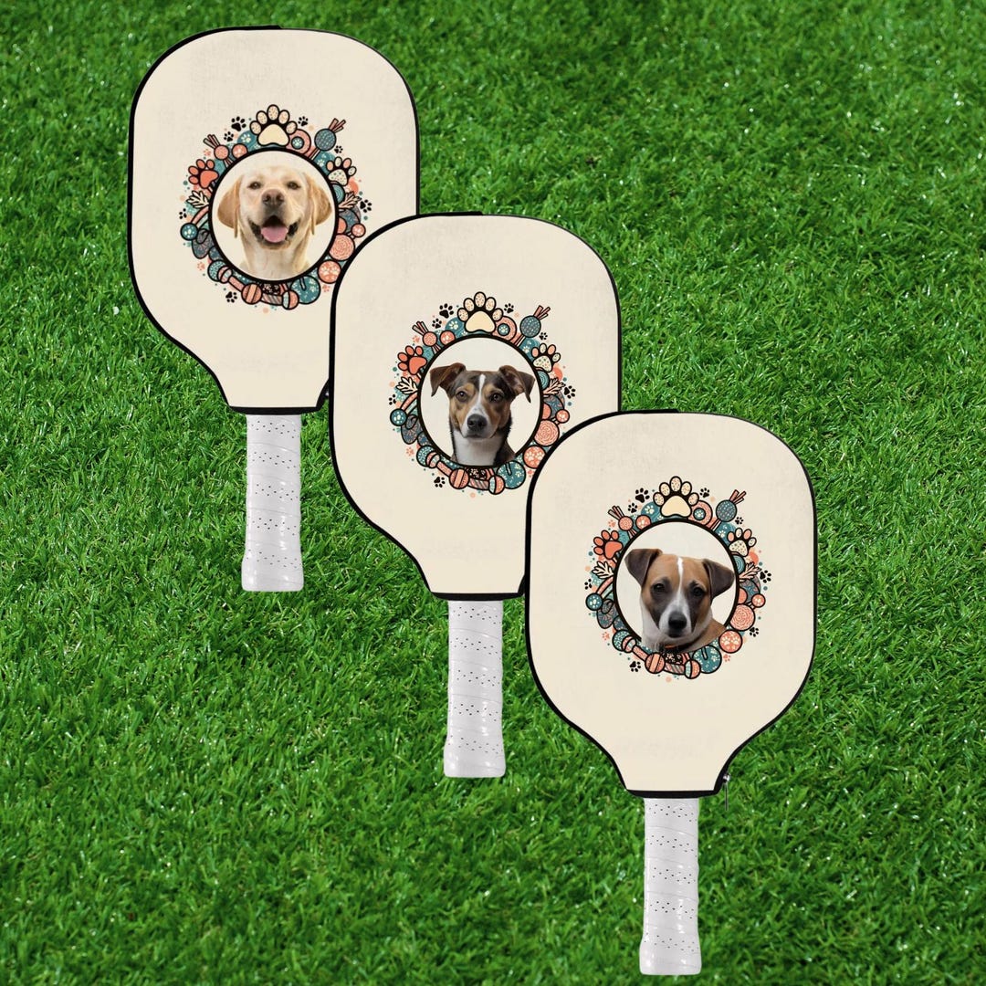 Custom Pet Portrait Pickleball Paddle Cover: Personalized Dog/cat Gift ...