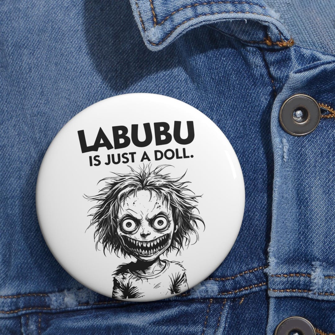 Labubu Creepy Doll Button Pin: Edgy Horror Art Accessory - Etsy