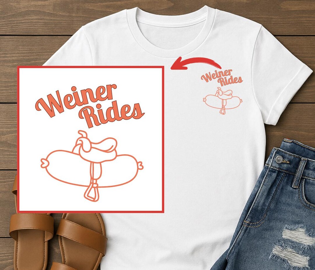 Funny Weiner Rides T-shirt: Retro Hotdog Saddle Graphic Tee - Etsy