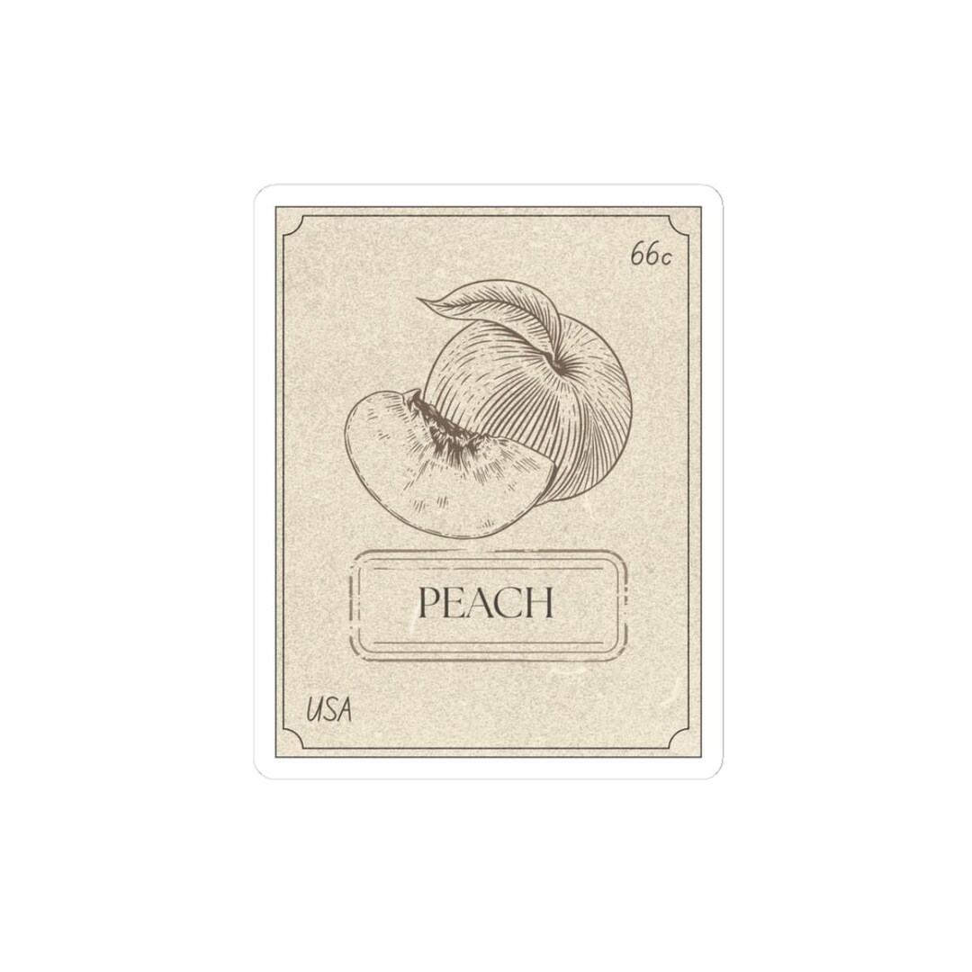 Vintage Peach Kiss-cut Stickers | Retro Aesthetic, Laptop Decals, Fruit ...