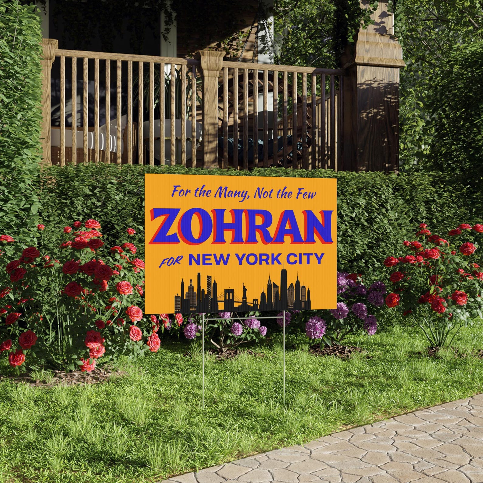 Zohran Mamdani Yard Sign, for the Many Not the Few, Vote Zohran, Mayor ...