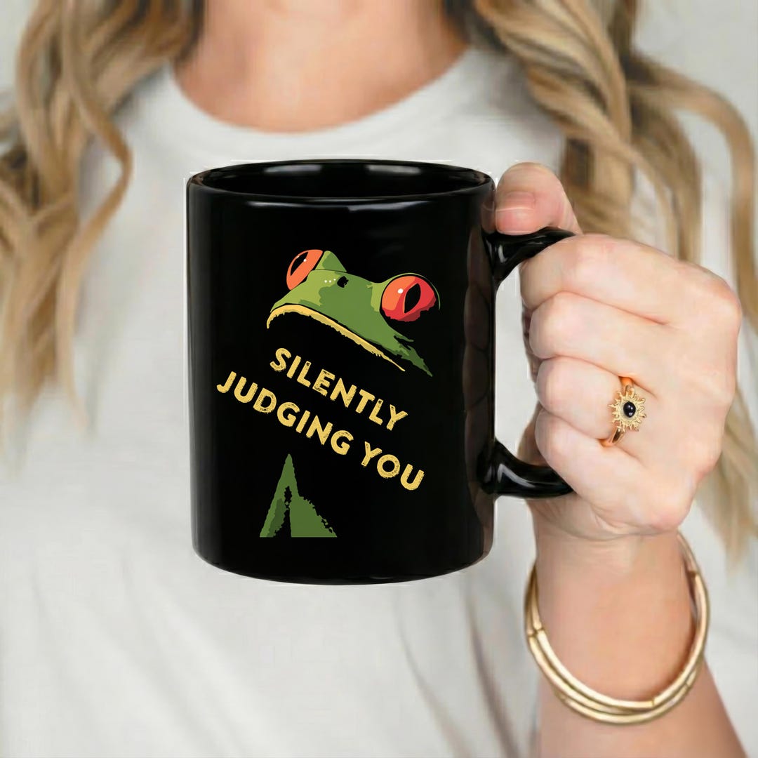 Frog Coffee Mug Funny Weirdcore Meme Aesthetic Sarcastic Saying Funny ...