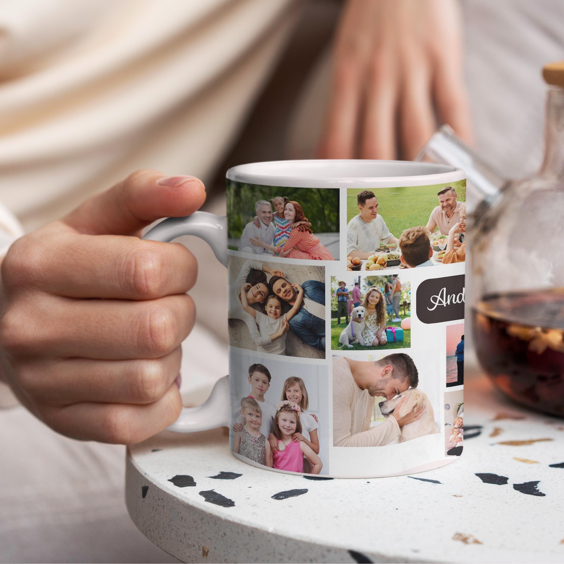 Personalized Photo Collage Mug With Text Large Mug Custom Gift for ...