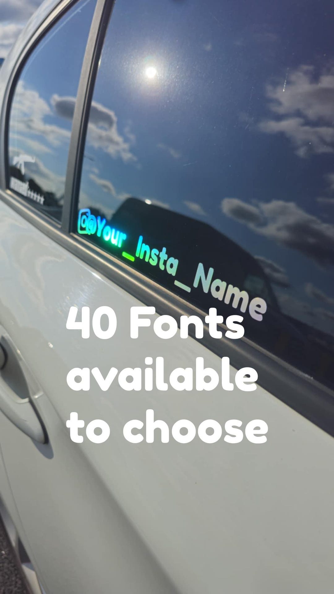 Custom Instagram Handle Decal | Contour Cut Username Sticker for Car or ...