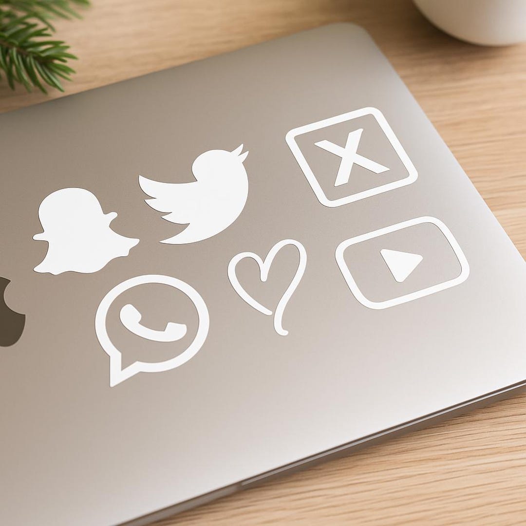 Social Media Icon Vinyl Decals | One-color Car Window Stickers | Custom ...