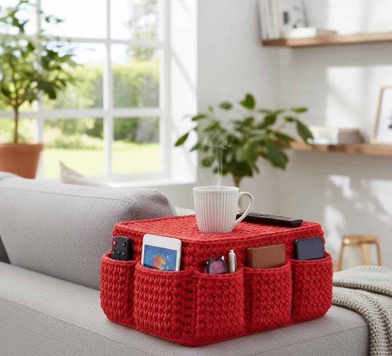 Crochet Couch Caddy Pattern PDF | Easy DIY Storage Solution - Etsy