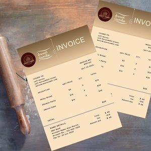 Editable Bakery Invoice Template: Canva Receipt for Small Business ...